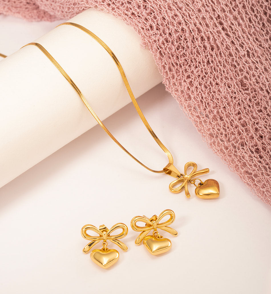 Bow Heart Jewelry Set – Zivana